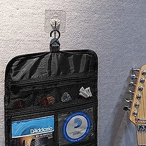 GEEKRIA Guitar Accessory Organizer, Foldable Bag, Easy Access Pockets Case, Picks Parts Holder Storage (Dark Grey)