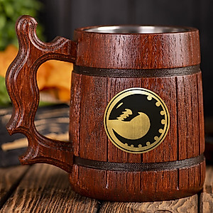 Tyranids Beer Stein, Personalized 40K Wooden Beer Mug, Custom Beer Stein
