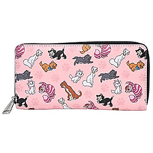 Loungefly Disney Cats Wallet Zip Around Clutch Faux Leather