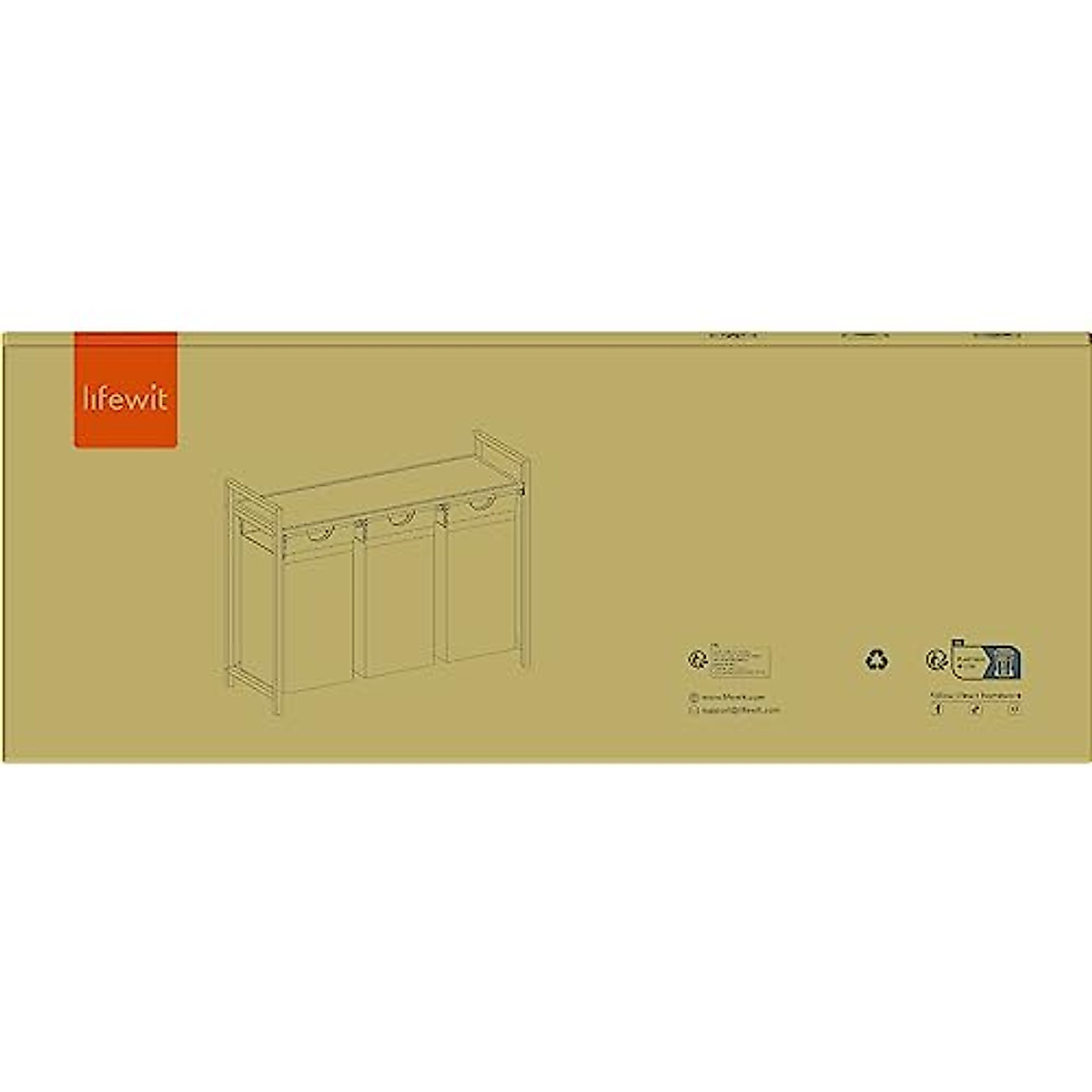 Lifewit Laundry Hamper 3 Section, 120L Pull out Laundry Clothes Basket Organizer with Large Top Shelf and 3 Removable Bags and Handles, Laundry Sorter for Laundry Room Bedroom Bathroom Dorm, Black