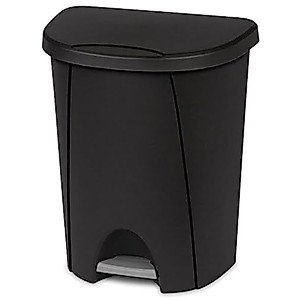 STERILITE 1094901094900404 BLK Step Can, 6.6 Gallon, Black