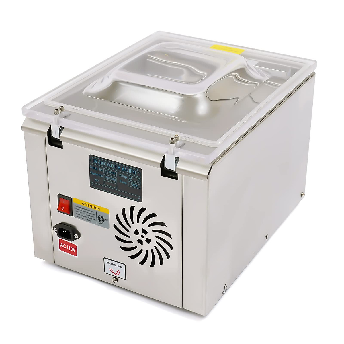 22" Vacuum Sealer Machine, 110V Automatic Commercial Kitchen Food Chamber Desktop Digital Seal Vacuum Packaging Machine Sealer