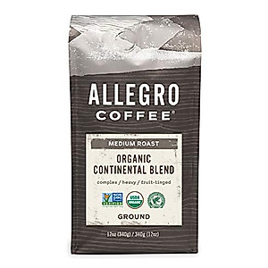 Allegro Coffee Organic Continental Blend Ground Coffee, 12 oz