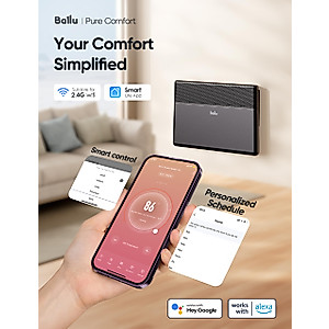 Ballu Convection Panel Space Heater,Whole Room Electric Space Heater Indoor with Program Thermostat,Wifi App,Portable Standing Wall Mount,Heater Indoor Use Large Room,Work with Alexa