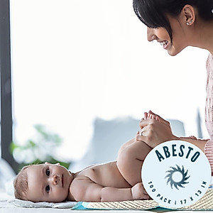 Abesto 100 Pack Baby Disposable Changing Pad Liners, 17 inches x 13 inches, Breathable Skin-Friendly, Leakproof Quick Drying, high Absorbent Diaper Changing Pads