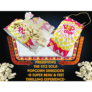 Mandarin Bird Toys by M&M 5112 Sola Popcorn Shredder - Handmade Super Shreddy Bird Toy, Food Grade Popcorn Bag, Natural Sola Wood Pops, Easy to Shred and Forage, Great for Small to Med Size Pet Birds