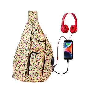 Malirona Sling Bag for Women Sling Backpack Hiking Daypack Multipurpose Crossbody Chest Bag (Yellow)