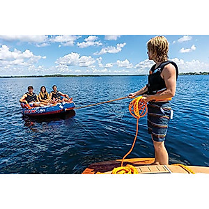WOW Sports World of Watersports 4k 60 ft. Tow Rope with Floating Foam Buoy 1 2 3 or 4 Person Tow Rope for Boating, 11-3010
