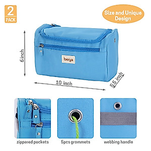 BERYA Oxford Cloth Crochet Bag Organizer, Portable Knitting Bag, High Capacity Yarn Bag Storage Bag for Home Travel Crochet DIY, Crochet Accessories, Knitting Needles, Crochet Hooks (Sky Blue)