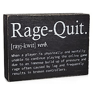 Bella Rosa Home Gamer Room Decor - Gaming Accessories for Game Room - Rage Quit Gifts Video Wall Art - Teen Boy Gifts for Boyfriend