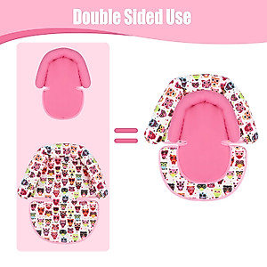 KAKIBLIN Toddler Head Support for Car Seat, Infant Car Seat Insert, Baby Soft Neck and Body Support Pillow for Carseat, Pink