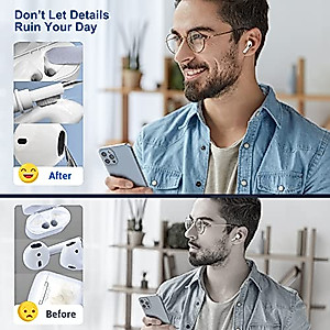 Cleaner Kit for AirPods, 3-in-1 Multifunctional Wireless Earbuds Cleaning Kit for AirPods Pro, Bluetooth Earbuds Cleaning Pen with Sponge, Brush, Metal Tip
