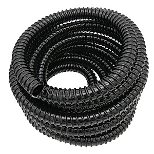 NBLYD 1 Inch ID Corrugated Pond Tubing Aquarium Hose Waterfall Pond Hose PVC Tubing 20 Feet, Black