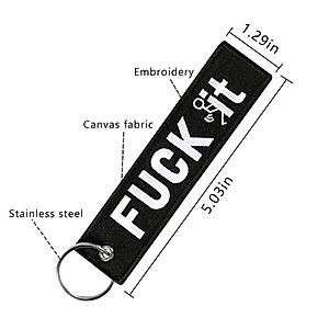 MELIFE Flag Keychain Tag with Key Ring, 3 Pack Keychain for Motorcycles, Scooters, Cars, and Gifts (Fuck it)