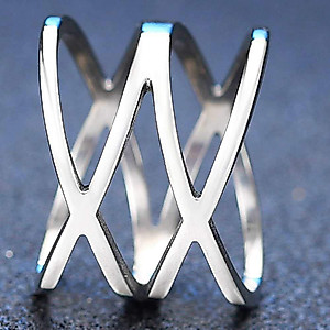 Jude Jewelers Stainless Steel Braided Woven Knot Wave Statement Anniversary Cocktail Party Ring (Silver, 10)