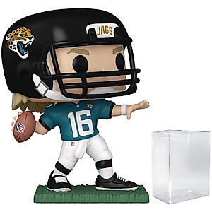 POP Football: Jaguars - Trevor Lawrence Funko Vinyl Figure (Bundled with Compatible Box Protector Case), Multicolor, 3.75 inches