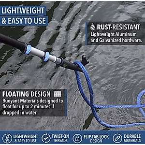 EVERSPROUT Telescoping Boat Hook | Floats, Scratch-Resistant, Sturdy Design | Durable & Lightweight, 3-Stage Anodized Aluminum Pole | Threaded End for Boating Accessories