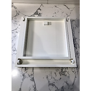 Kitchen Wooden Countertop Caddy Slider Tray | Solid Wood Tray and Frame | Smooth Rolling Wheels | 13" X 13" | Useful for Coffee Maker/Stand Mixer/Blender (Swiss Coffee White)