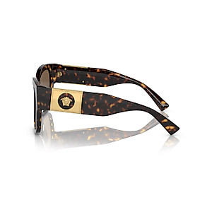 Versace VE 4437U 108/73 Havana Plastic Square Sunglasses Brown Lens