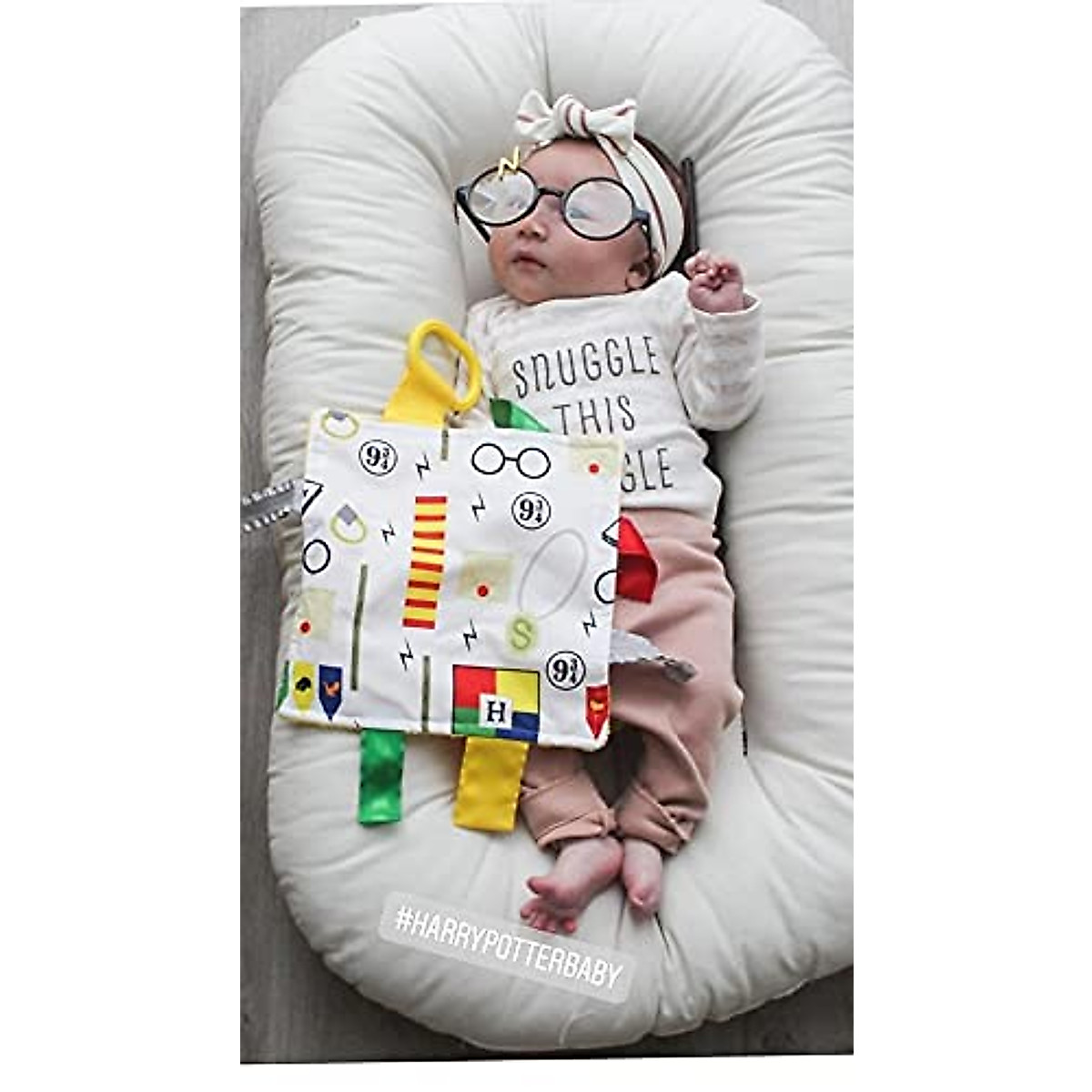 Lovey Chew Blanket Crinkle Toy Tag Square Sensory by Baby Jack (Wizard)