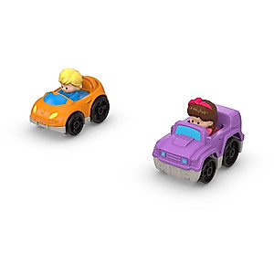 Fisher-Price Little People Toddler Race Track Playset Sit ‘n Stand Skyway, 34+ Inches Tall, 2 Toy Cars for Ages 18+ Months