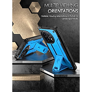 Poetic Revolution Case for OnePlus 11 5G 6.7"(2023), [20 FT Mil-Grade Drop Tested], Full-Body Rugged Dual-Layer Shockproof Protective Cover with Kickstand and Built-in-Screen Protector, Light Blue