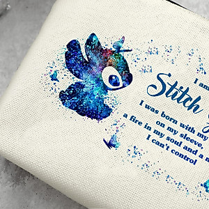 Decohim Cute A Girl Makeup Bag Cosmetic Bag Funny Cartoon Merchandise Decor Stuff TV Show Hawaiian Friendship Gifts for Fans Teenage Girls Sister Daughter Friends Nurse Birthday Graduation Friendship