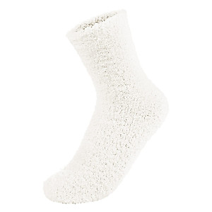 Zando Womens Fuzzy Socks for Girl Winter Socks Thick Warm Socks Fluffy Home Fuzzy Slipper Socks House Slipper Socks Bulk Cozy Comfy Plush Socks Sleeping Hospital Socks 5 Pairs Pure White Series
