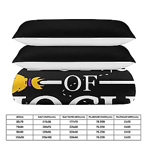 ggtg Hocus Pocus 3-Piece Bedding Set Soft Microfiber Sheet & Pillowcase Sets Full Size Sheet Set 90"x90"