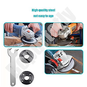 193465-4 Grinder Flange Angle Wrench Spanner Metal Lock Nut Compatible with Milwaukee Makita Bosch Black & Decker Ryobi 4.5" 5" 5/8-11 193465-4