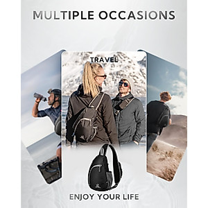 WATERFLY Crossbody Sling Bag Small Water Resistant Backpack Lightweight Shoulder Chest Daypack for Men Women Hiking Travel