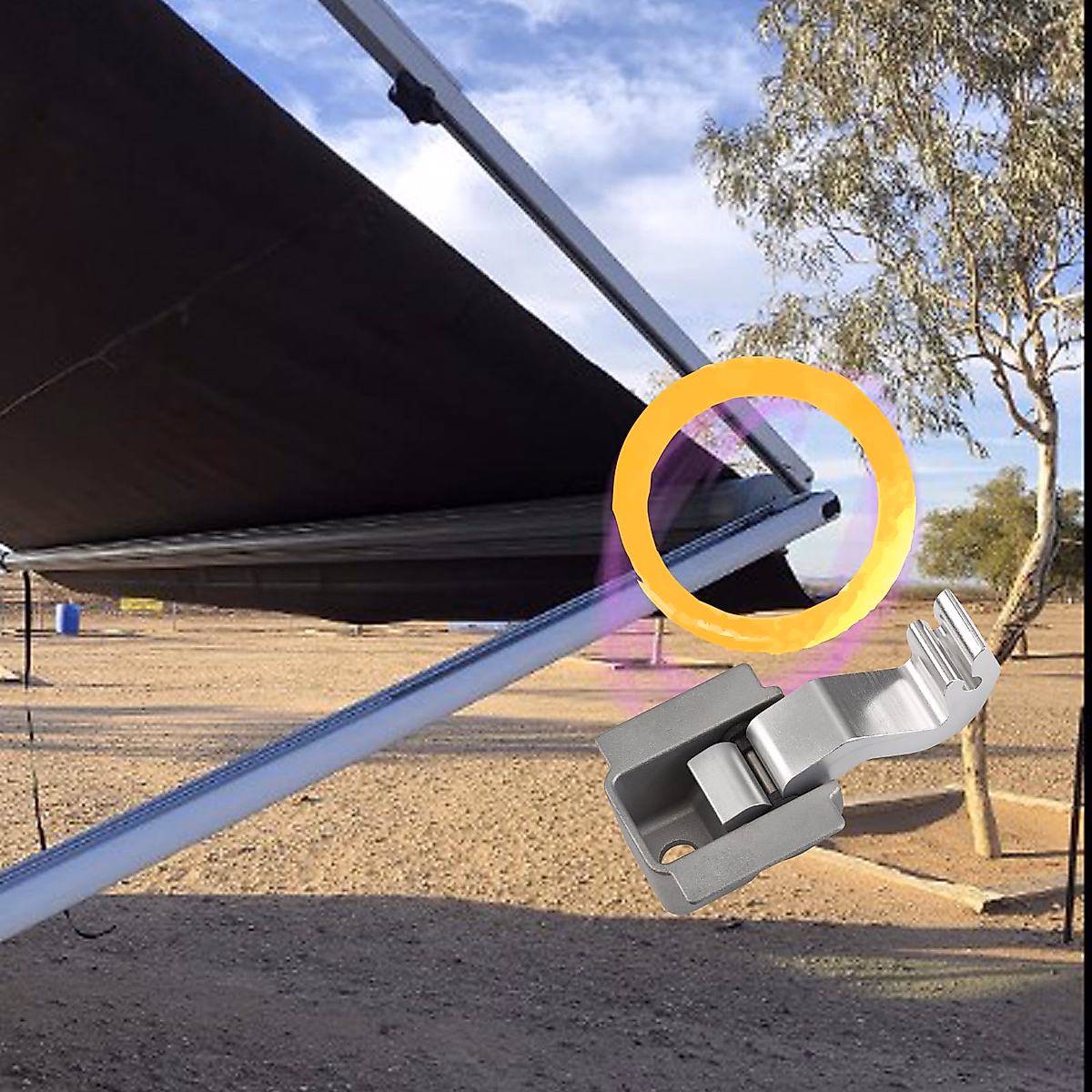 8EST TQQL RV Awning Parts Replacement for Dometic A&E 9000 8500,830463P RV Awning Rafter Rivet Slider Asm -1 Pack