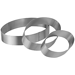 Hemoton 3PCS Cake Ring Stainless Steel Cake Molds Cake & Pastry Rings Oval Mould Cheese Rings Baking Ring Sushi Mold Baking Tool for DIY Home Kitchen Rice Ball Chocolate 3pcs