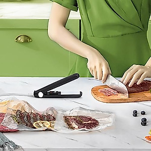 NOVFIT Mini Bag Sealer Heat Seal, Handheld Food Sealer Bag Resealer for Food Storage, Portable Smart Heat Sealer Machine for Food Bags, Black