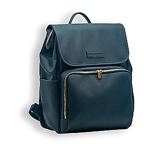 Diaper Bag Backpack for Mom Vegan Leather Diaper Bag with Changing Pad and Cosmetic Pouch, Durable Diaper Bag Backpack (Bourbon)