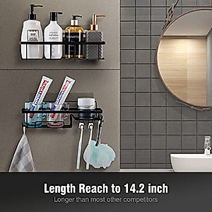 XQZT Shower Caddy,2-Pack Adhesive Shower Shelf, No Drilling Rustproof Wall Sticker Shower shelves,For bathroom/toilet/kitchen etc.(Matte Black)