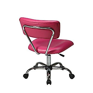 OSP Home Furnishings Vista Faux Leather Seat and Back Task Chair with Chrome Accents, Pink