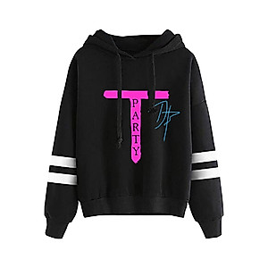 Daz Games Merch Party Logo Hoodie Unisex Casual Sweatshirt Long Sleeve Pullover Tracksuit (Black,XXL)