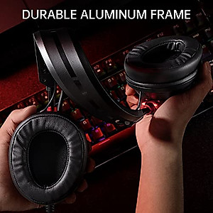 Tatybo 7.1 Surround Sound Gaming Headset for PC PS4 PS5 Switch, PC Headset with Noise Cancelling Mic, USB & 3.5mm Jack Gaming Headphones