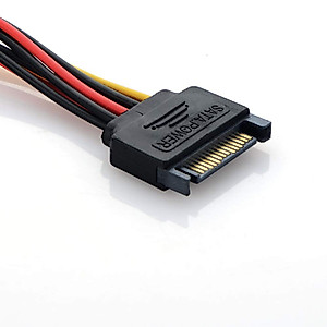 ANRANK SC1504AK Sata 15-Pin Male to Dual 4 Pin Molex Lp4 Female IDE Hard Drive Power Y-Adapter Converter Cable for IDE HDD DVD