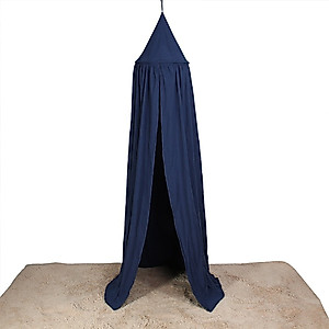 Yosoo Baby Bedding Round Dome Bed Canopy Kids Play Tent Hanging Net Curtain for Baby Kids Reading Playing Sleeping Room Decoration, Dark Blue