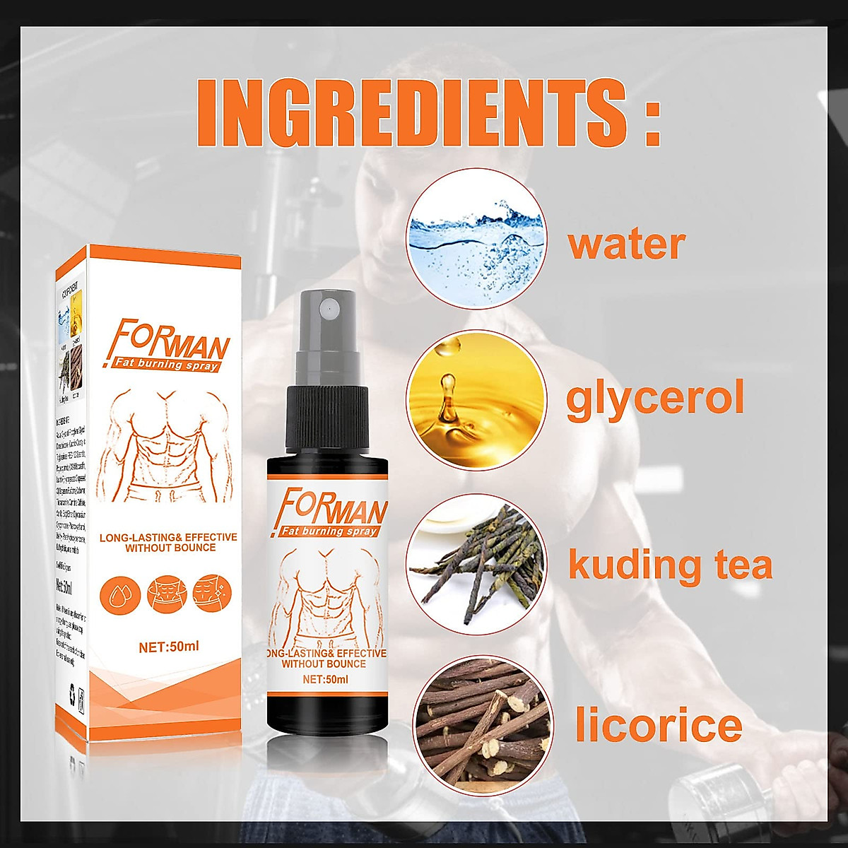 ChestFit Gynecomastia Fat Burner Spray - Chestfit Gynecomastia Heating Balm - Gynecomastia Cellulite Melting Spray - Hot Cream Cellulite Treatment - Chest Belly Fat Remove (3pcs)