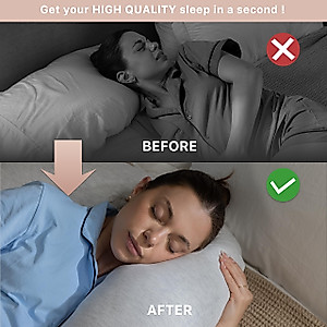 EKLO Pregnancy Pillows, C-Shape Full Body Pillow – Jersey Cover Light Grey – Maternity Must Haves, Great for Sleeping, Resting - Full Body Support