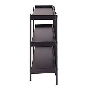 OneSpace Modern Wood and Steel 3 Display Shelf, Black