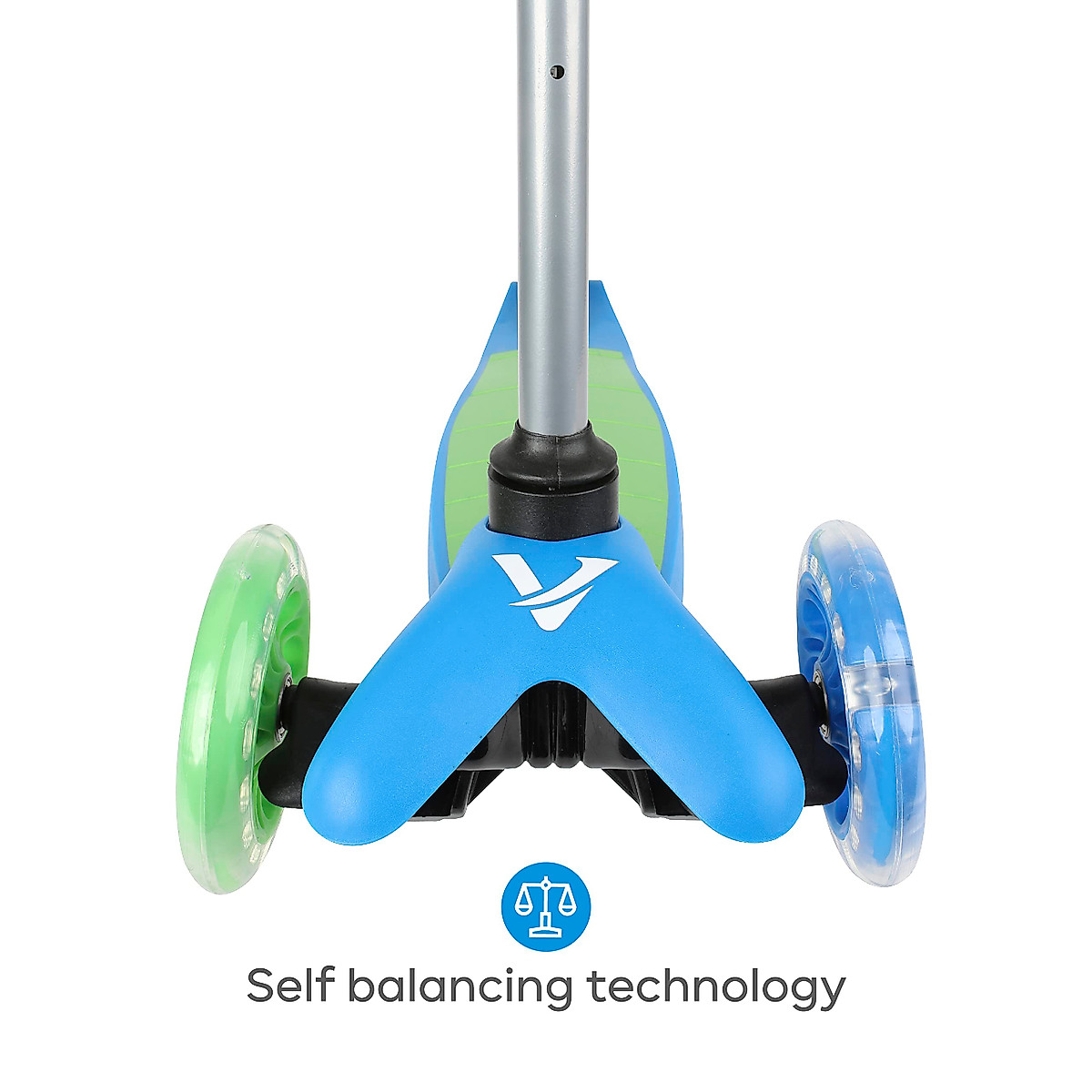 Sakar Ignight Green 3 Wheel Scooter for Boys and Girls Ages 3+, Max Weight 75lbs, Foot-Activated Brake - Durable, Comfortable, & Easy to Ride