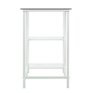 SEI Furniture Layton Metal/Glass Student Desk, White
