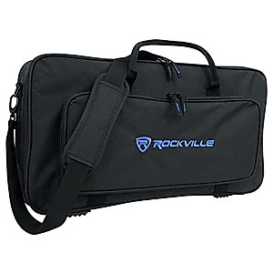Rockville MCB22 Gig Bag Case 4 DJ/MIDI/Keyboard Controllers/Guitar Pedal Board,Black,23” x 12” x 4”