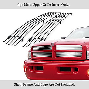 APS Compatible with Dodge Ram 1999-2001 Sport Main Upper Stainless Steel Chrome Billet Grille Grill Insert D85074A
