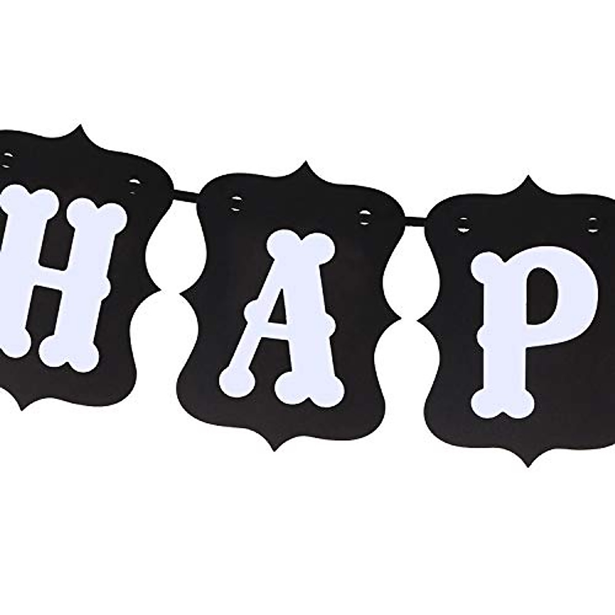 LINGTEER Happy Birthday Black and White Bunting Banner Decorations Birthday Party Photo Prop Decorations Sign.