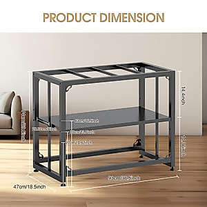 Grehitk Fish Tank Stand, 40 Gallon Aquarium Stand, Metal Aquarium Turtle Tank, Adjustable 2-tier Fish Tank Rack Shelf, Reptile Tank Terrariums Tank Breeder Reptile Tank Stand, Tank not Included